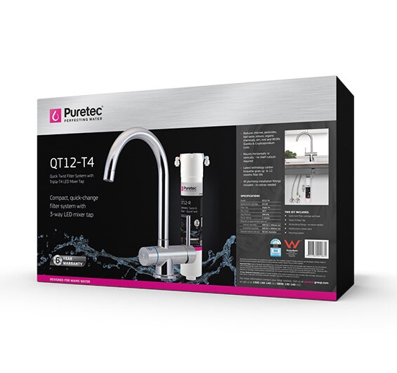 Puretec QT12 Quick-Twist System with Tripla T4 LED Mixer Tap